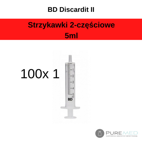 Strzykawki 2-czesciowe BD Discardit II 5ml 100 sztuk - profesjonalny preparat od PureMED